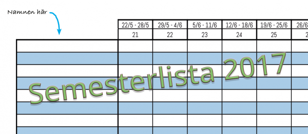 Gratis semesterlista för 2017 | Semesterpatrullen